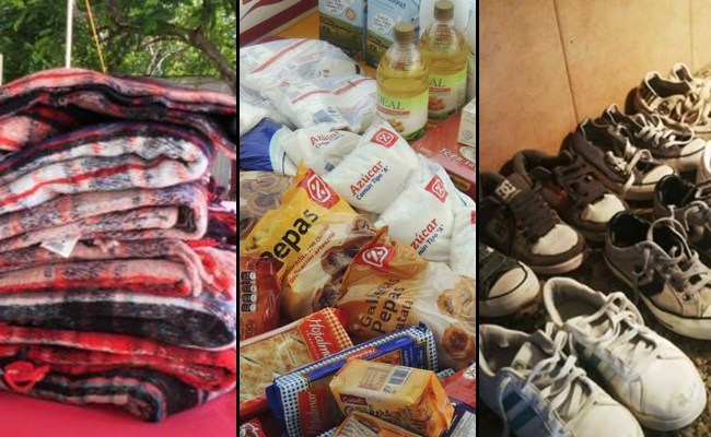 Realizan colecta de ropa, frazadas y alimentos para familias riojanas